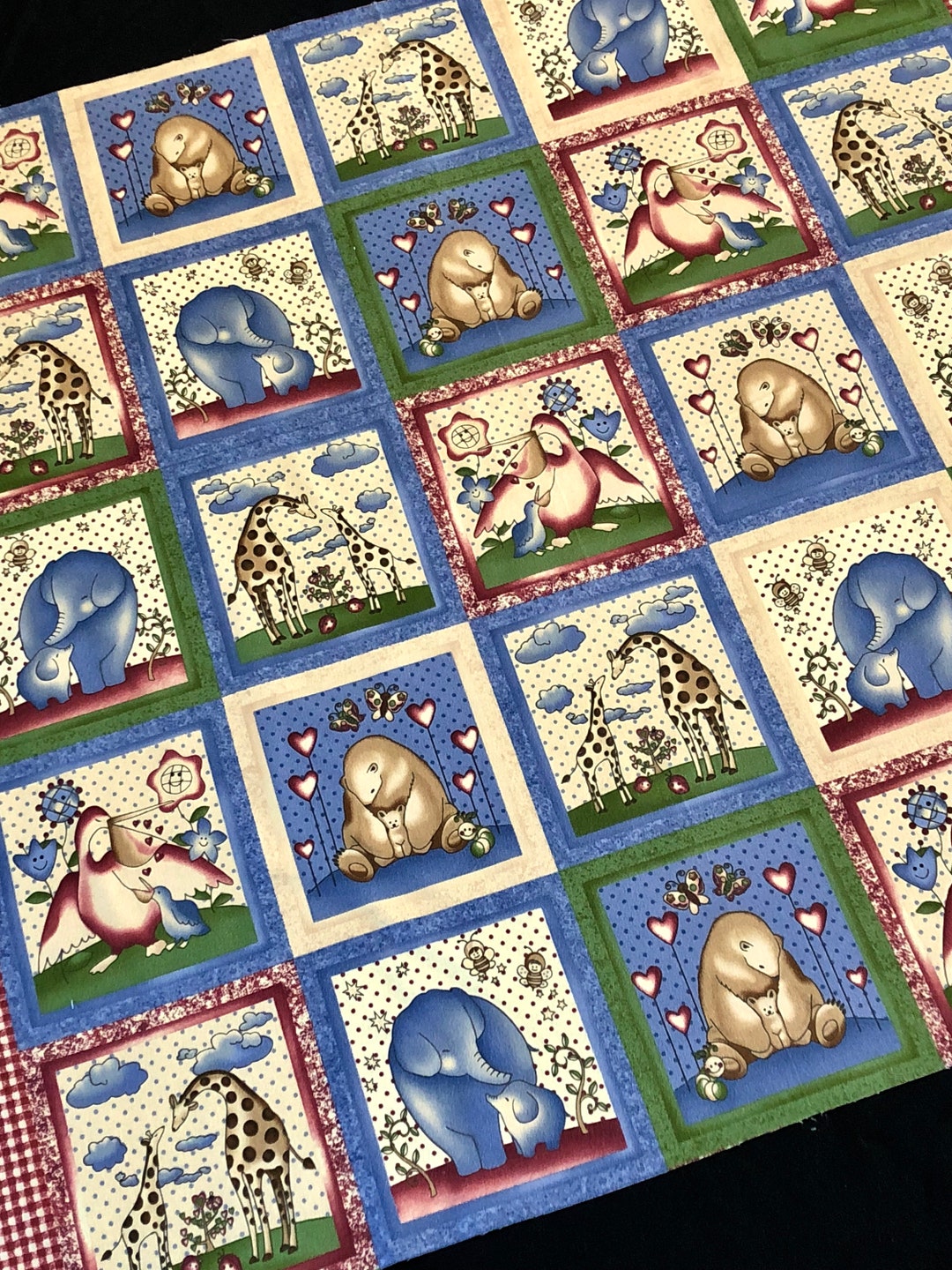 Giraffe Elephant QUILT KIT Bear Zoo Jungle Animals Green - Etsy