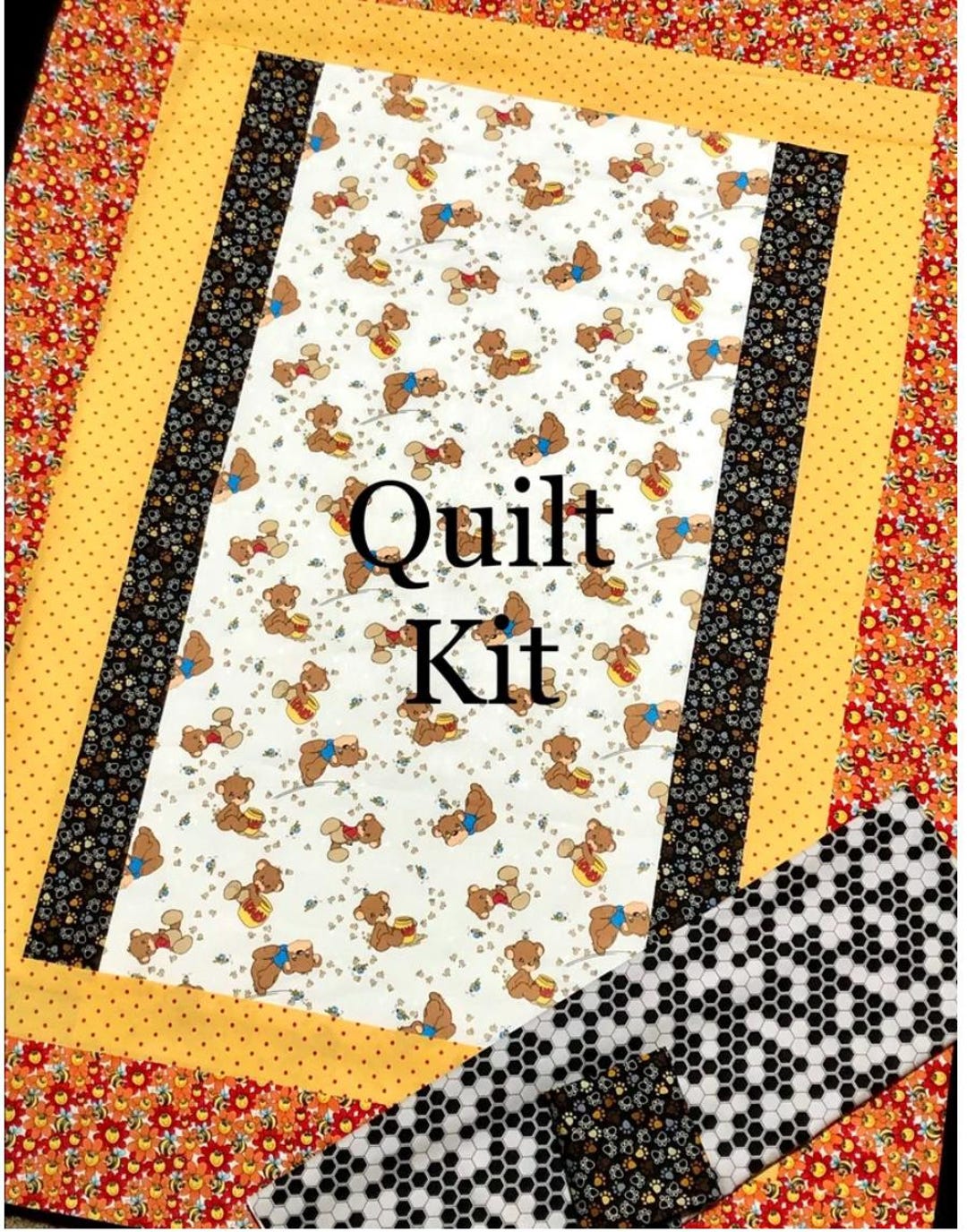 Honey Bee Teddy Bear Quilt Kit, Vintage Precious Moments Baby, Flowers ...