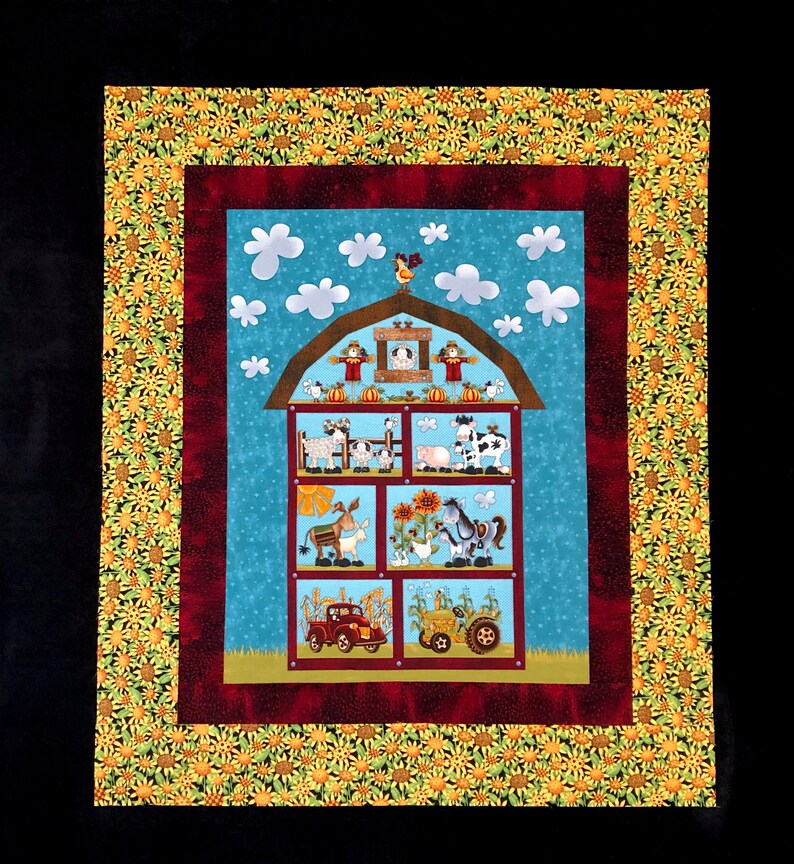 Baby Farm Animal QUILT KIT Cow Horse Pig Duck Goat Old | Etsy