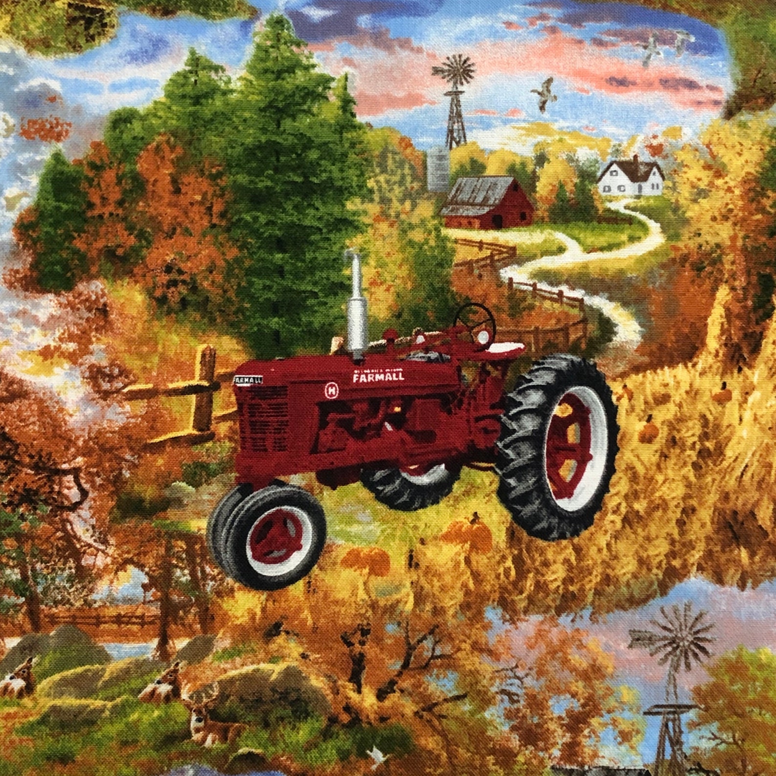Farmall Tractors All Over in Crops by Print Concepts Farming | Etsy