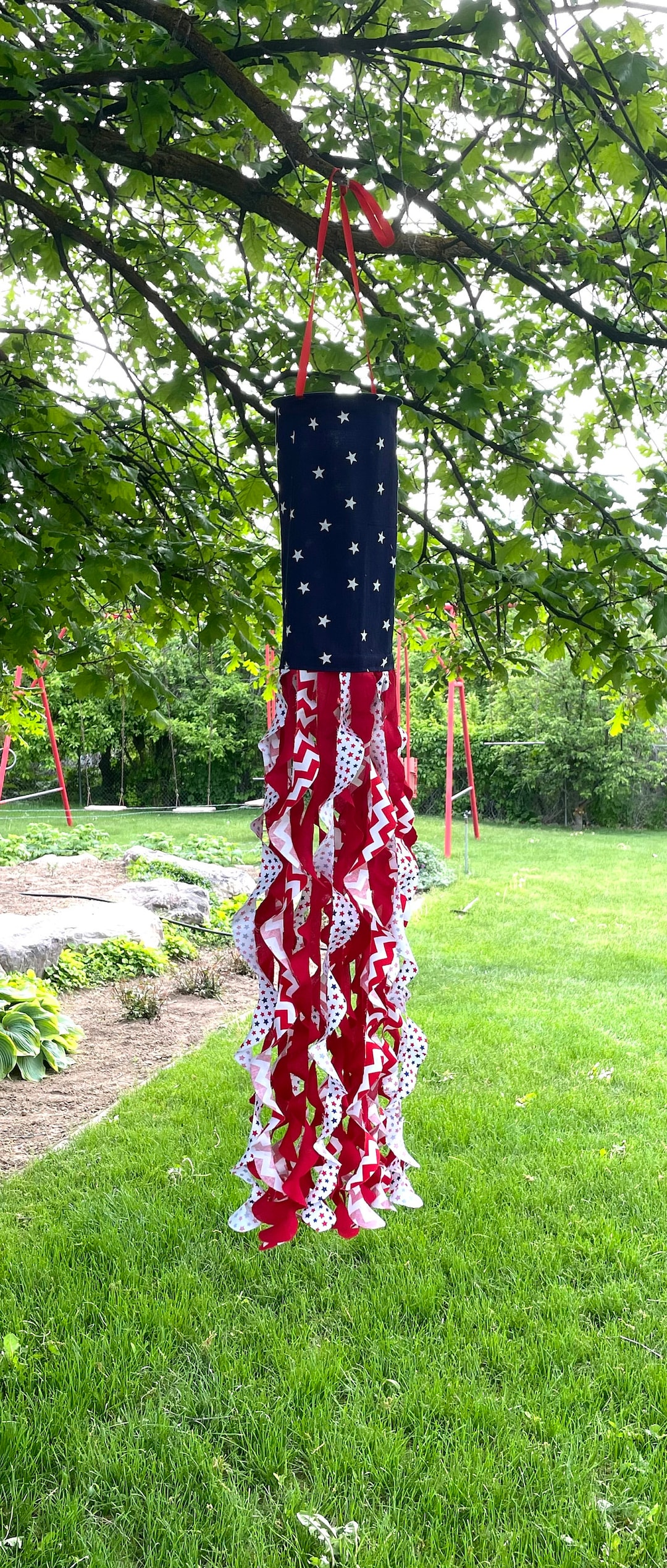 Patriotic Windsock Decoration American Flag Red White Blue, Stars ...