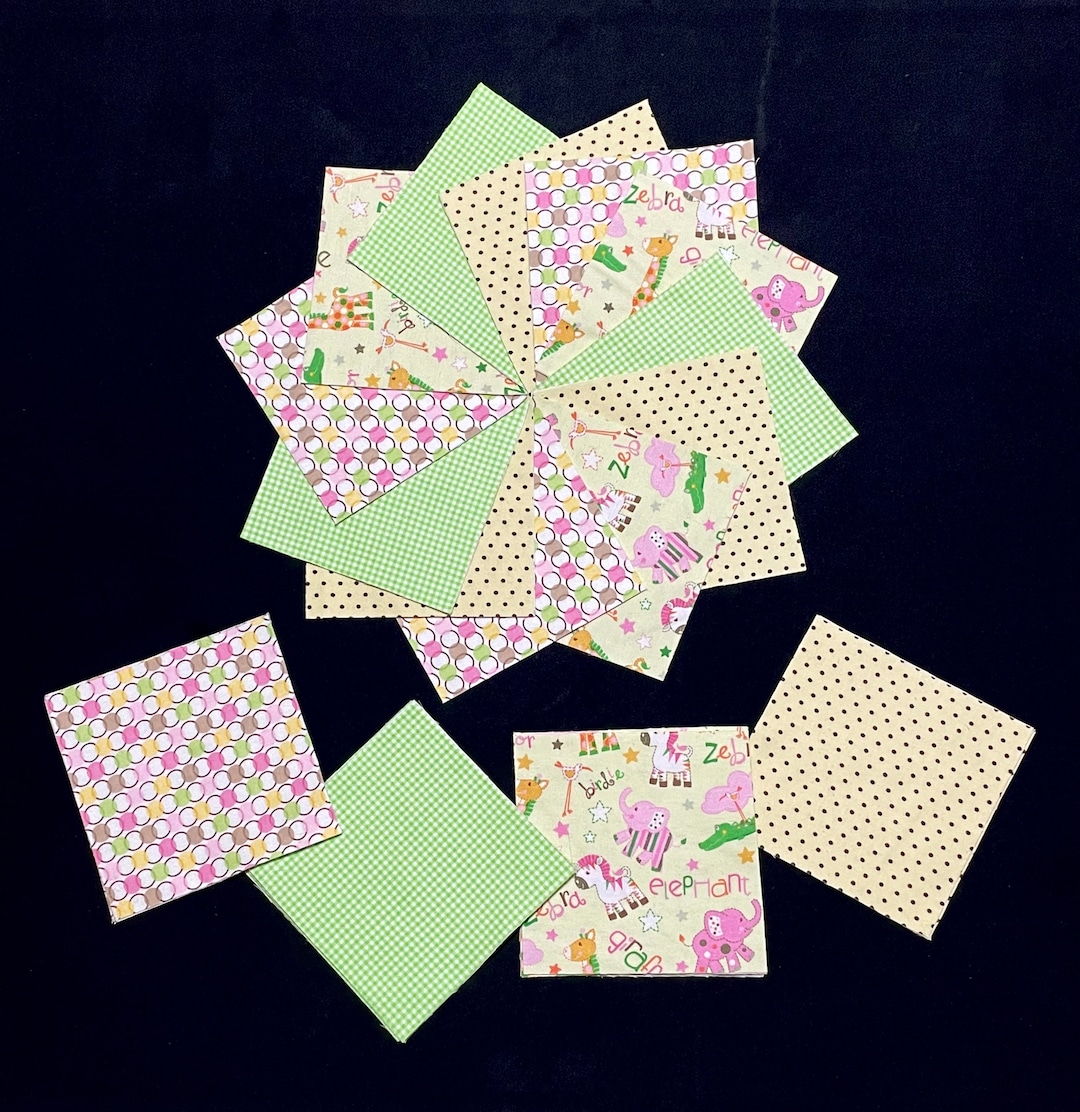 Circus Animals Overlapping Dots 7" Quilt Blocks, 48 Squares, Circles ...