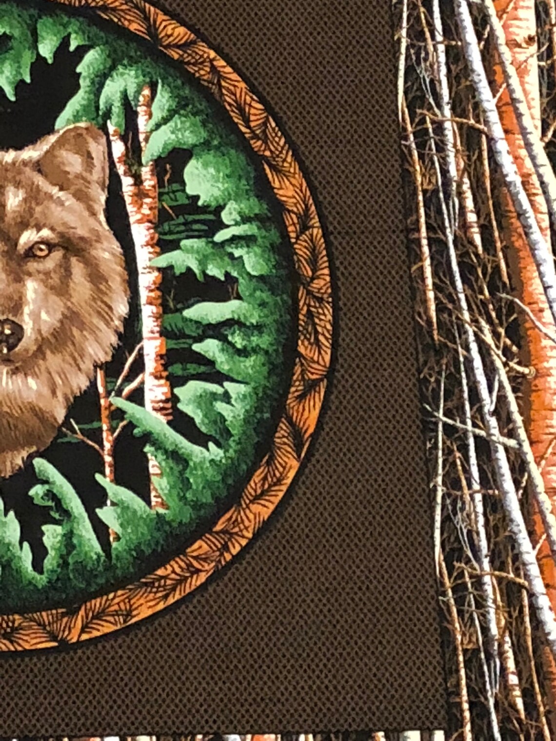 Wolf Owl Fabric Panel Wildlife Quilting Pillow Panel Woodland - Etsy