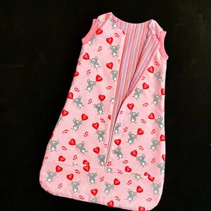 Baby Girl Heart Mouse Pink Sleep Sack, 2 Layers Soft Warm Flannel, 3-9 ...