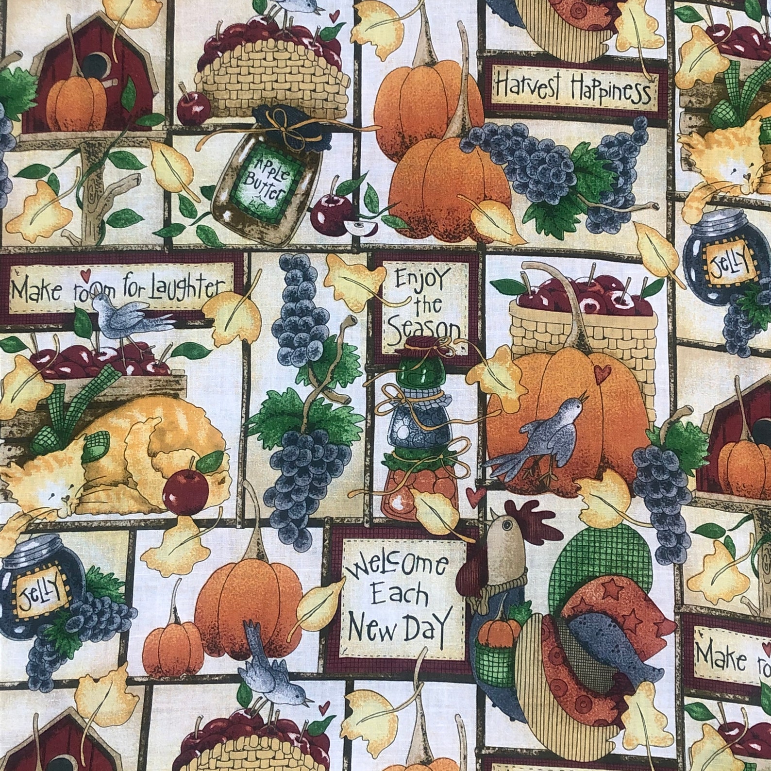 Fall Festival Autumn Fabric Thanksgiving Harvest Happiness - Etsy