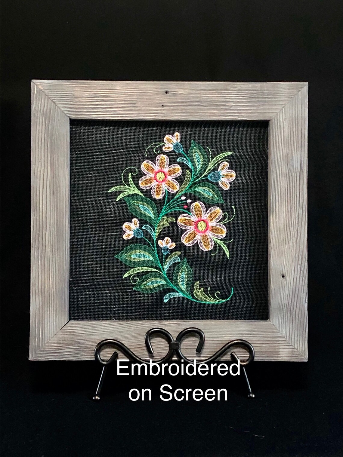 Pink Blush Flowers Together is Beautiful Embroidered Screen | Etsy