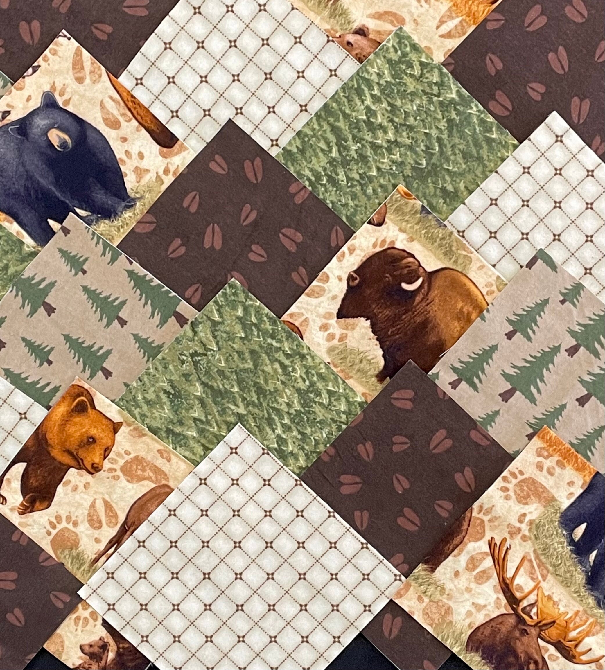 pine trees fishing moose bear outdoor quilt kit 50 woodland wilderness ...