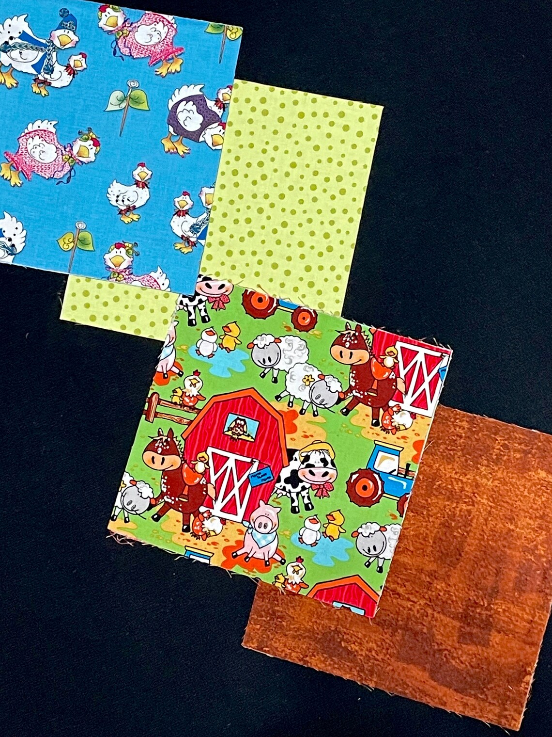 48 Farm Animals 7 Inch Square Quilt Blocks Chicken Cows | Etsy
