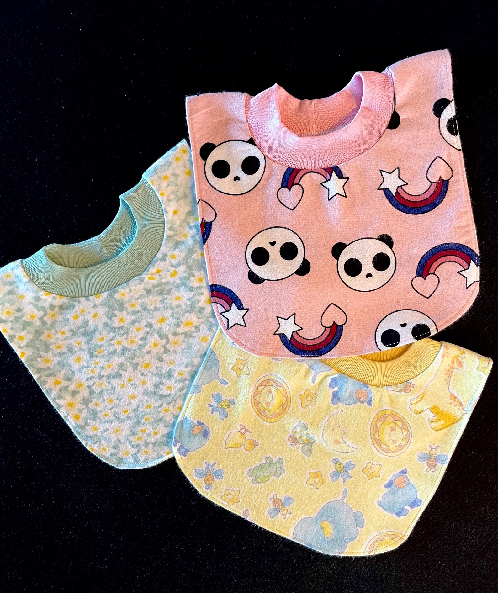 Baby Bibs Pull Over Stretch Neck Double Sided Flannel, Soft, Absorbable ...