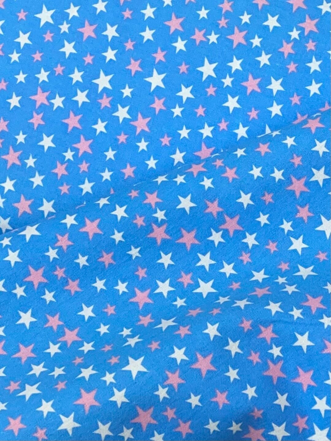 Twinkle Star Flannel, Sky Blue, Pink Stars, so Soft, Clouds Stars ...