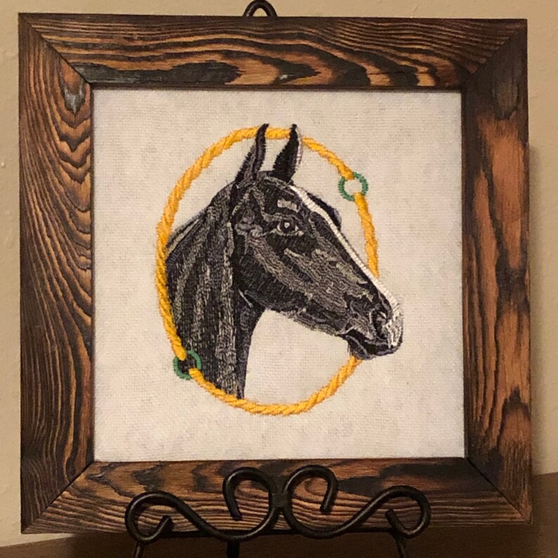Horse Head Picture Frame Embroidered Wall Hanging on Screen - Etsy