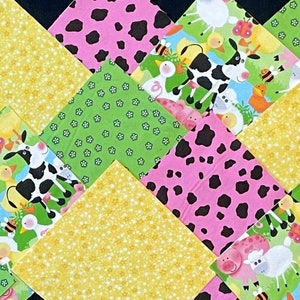 84 Farm Animals Pre Cut 8" Quilt Block Fabric Squares, Cow Pig Duck ...