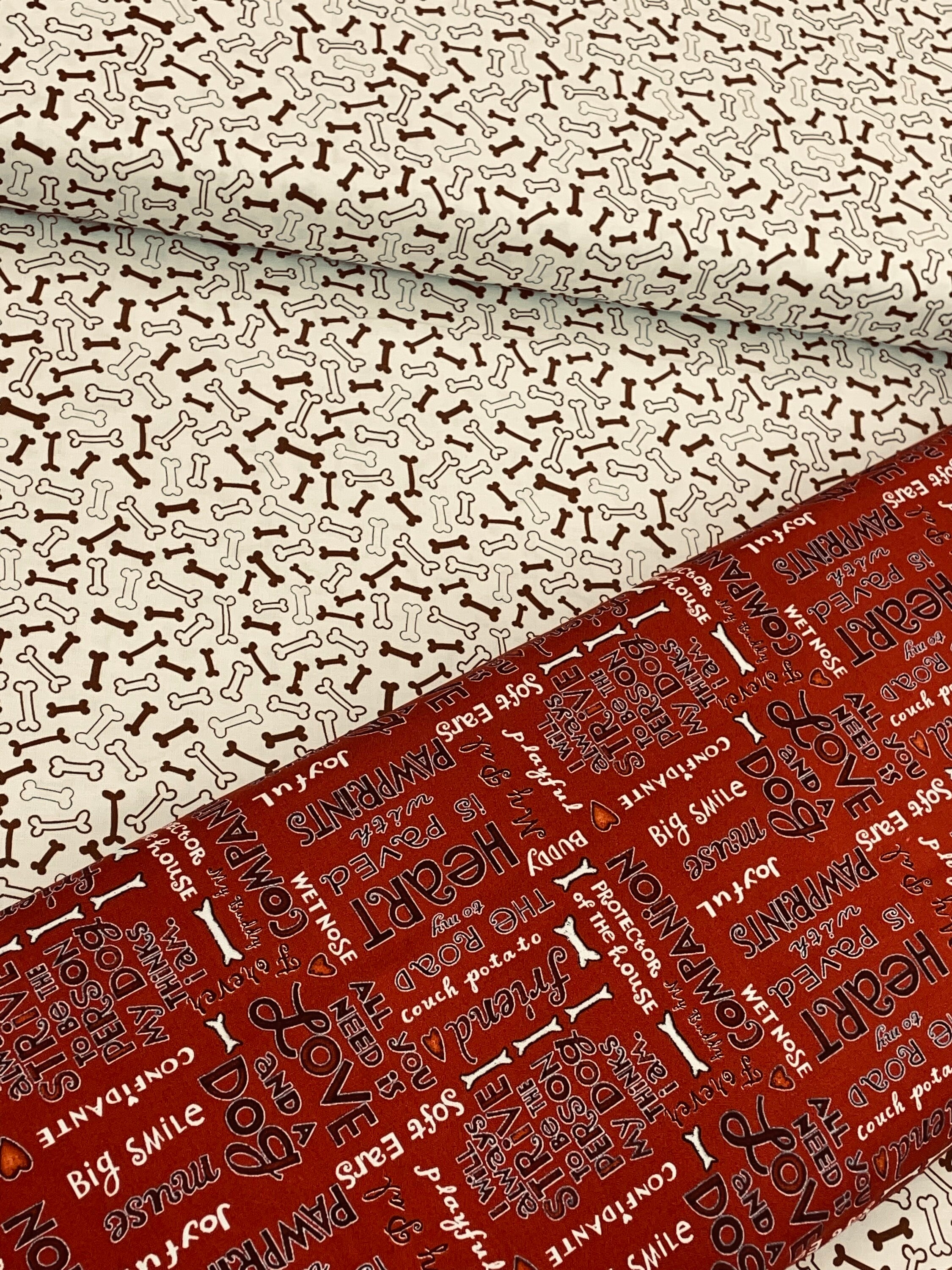 Puppy Dog Dog Bones Paw Prints Red All You Need is Love and | Etsy