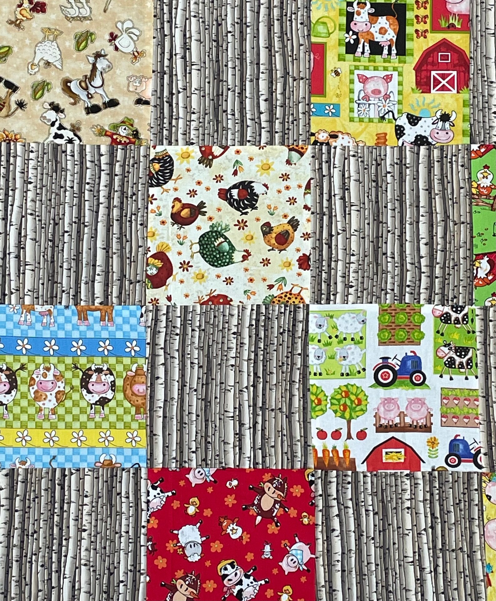 Baby Farm Animal QUILT KIT, Sheep, Horse, Cow Pig Sheep, Chicken ...