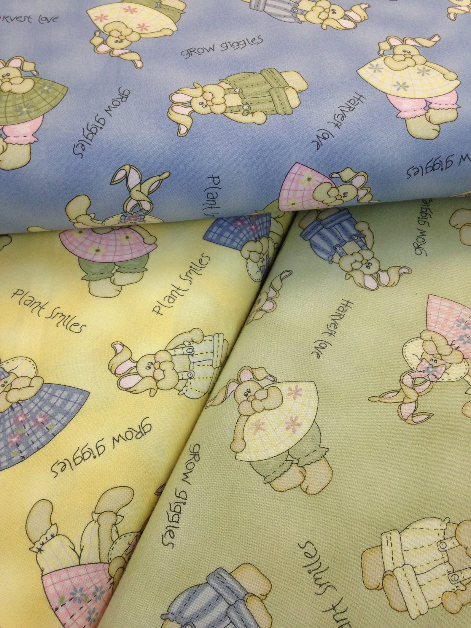 Bunny Rabbit Cotton Broadcloth Quilt Fabric Giggles and - Etsy