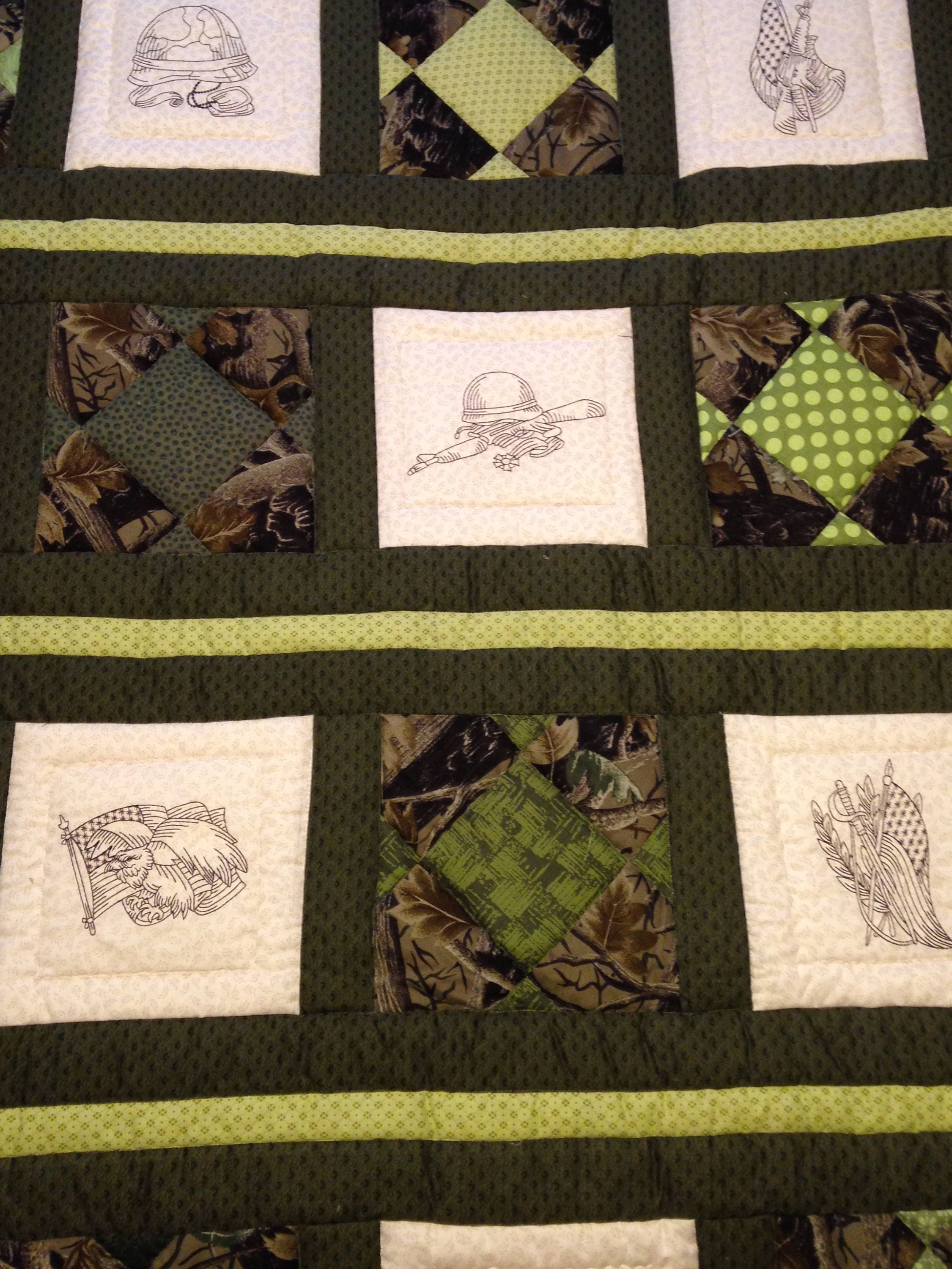 Military Queen Quilt Army Soldier Memorial Camouflage Army | Etsy