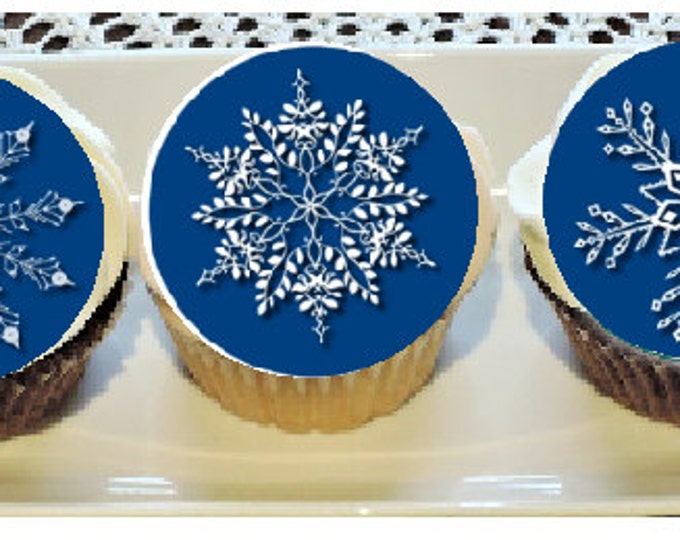 100 Edible 'frozen' Christmas Snowflake Rice Paper Cake Toppers - Etsy