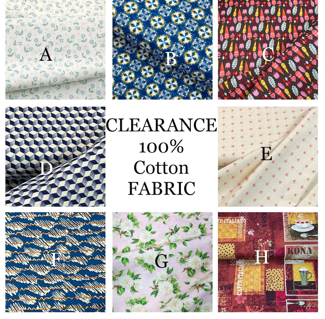 Clearance Cotton Quilt- Craft Fabric, 100 Percent Cotton. Sold by the ...