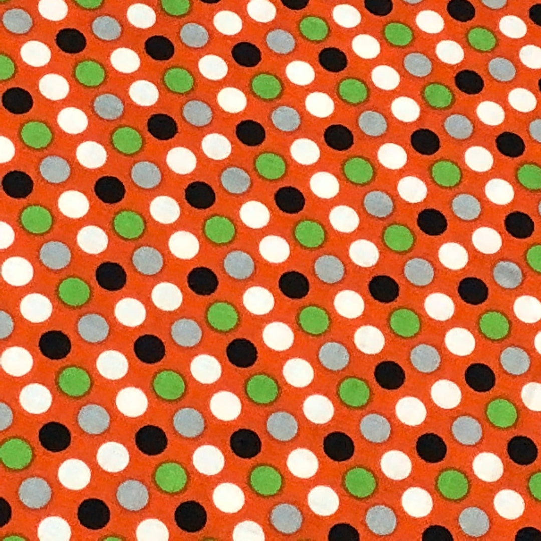 Polka Dot, Boo to You, Orange Polka Dot Fabric, Cotton Broadcloth ...