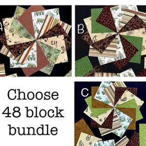 48 Western Rodeo Cowboy 7 Inch Square Quilt Blocks, Cotton, Green Brown ...