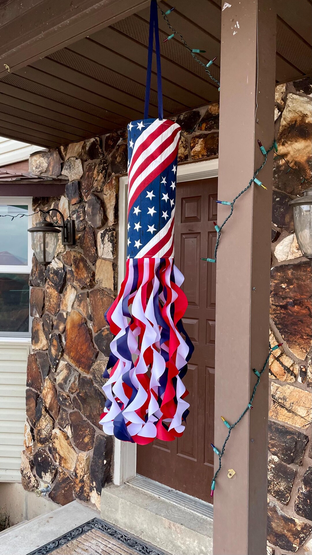 Patriotic Windsock American Flag Red White Blue, Stars Stripes Door ...