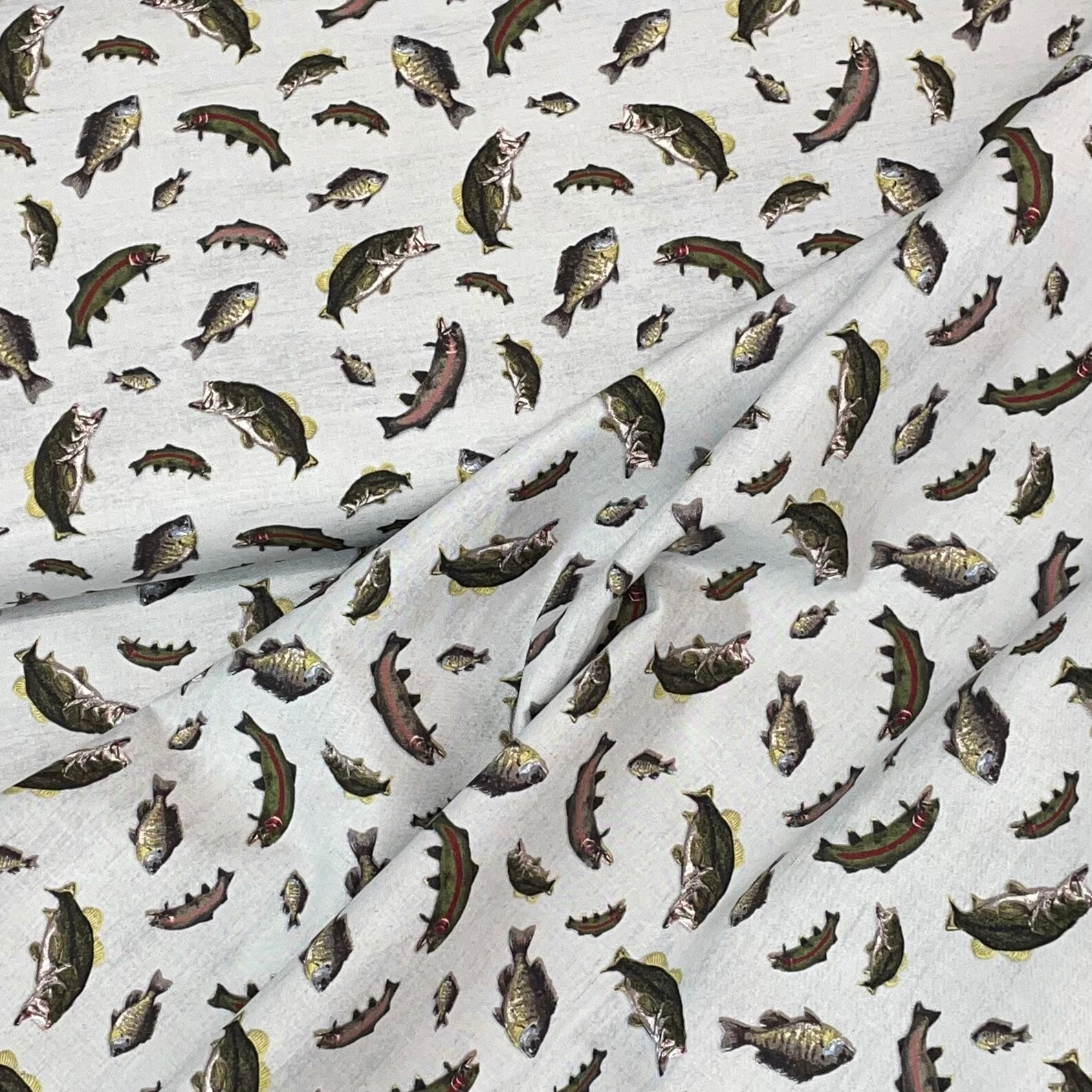 Fishing- at the Lake, Fisherman, Trout Fishing Fabric, Fishing Lodge ...