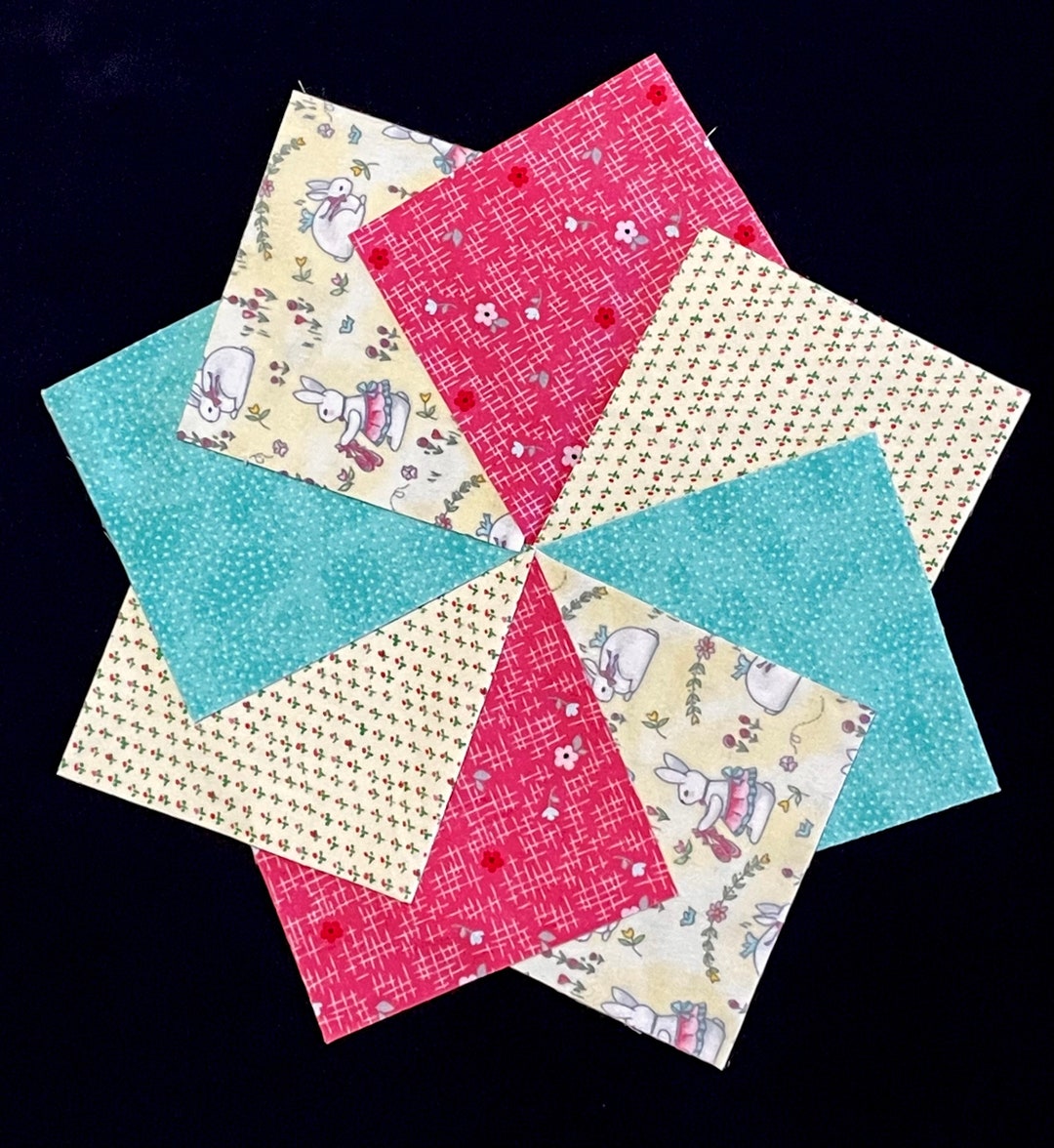 72 Bunny Flower Baby Rag Quilt Kit, Pre Cut Quilt Blocks 7" Squares ...