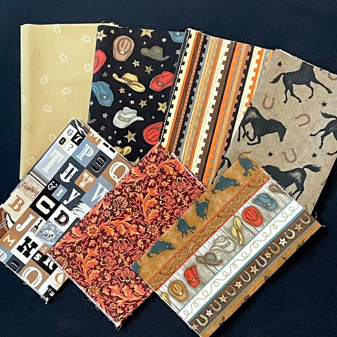 Western Cowboy Fabric Bundle, 1/4 Yard Cut, Rodeo, Wild Wild West ...