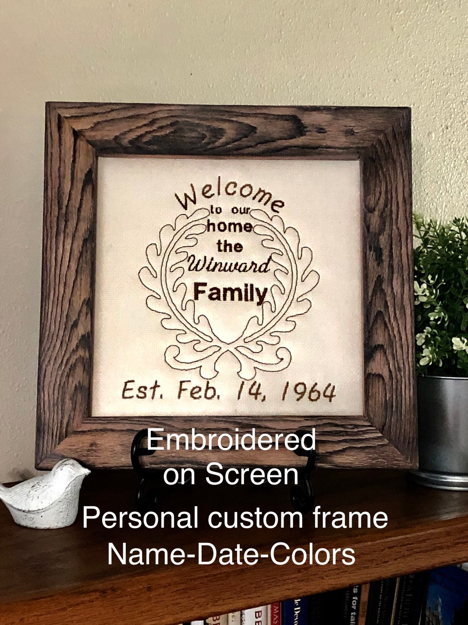 Customized Welcome Sign, Wedding Date, Custom Embroidered on Screen ...