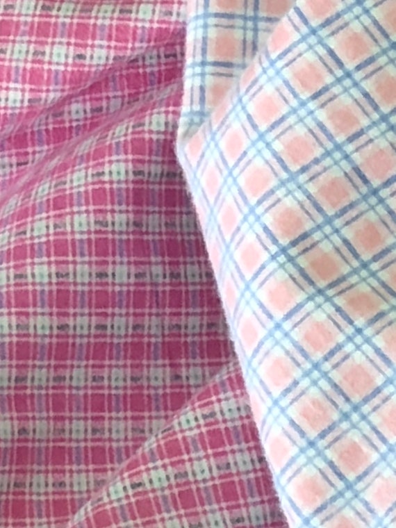 Plaid Flannel Fabric Pink Plaid 100% Plaid Cotton Flannel | Etsy