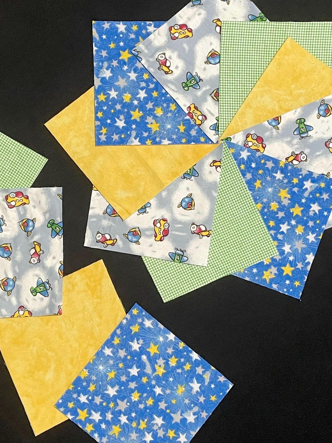 48 Airplane, 7 Inch Square Flannel Quilt Blocks, Pre Cut, Aviation ...