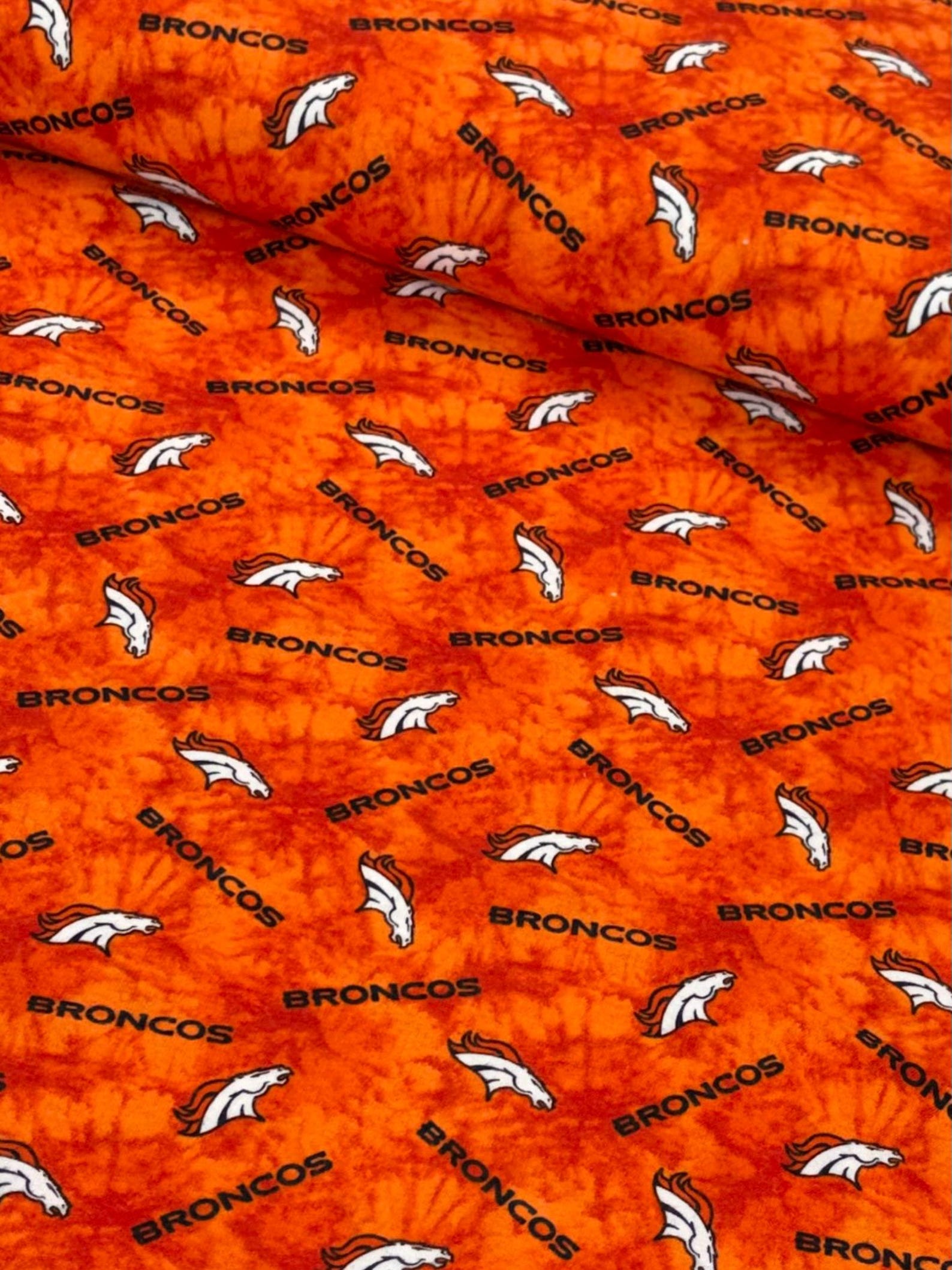 Denver Broncos Cotton Tie Dye Flannel Fabric - 1/2 Yard or 1 Yard, All ...