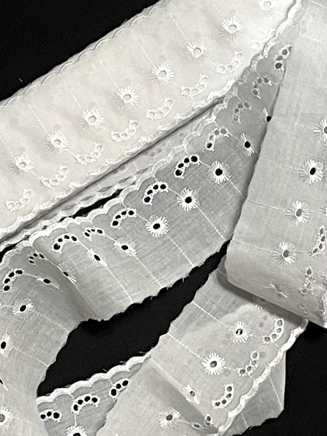 White Eyelet Lace, Bulk Lace, 2.5" Wide, Girl Dress Lace, Wedding Dress ...