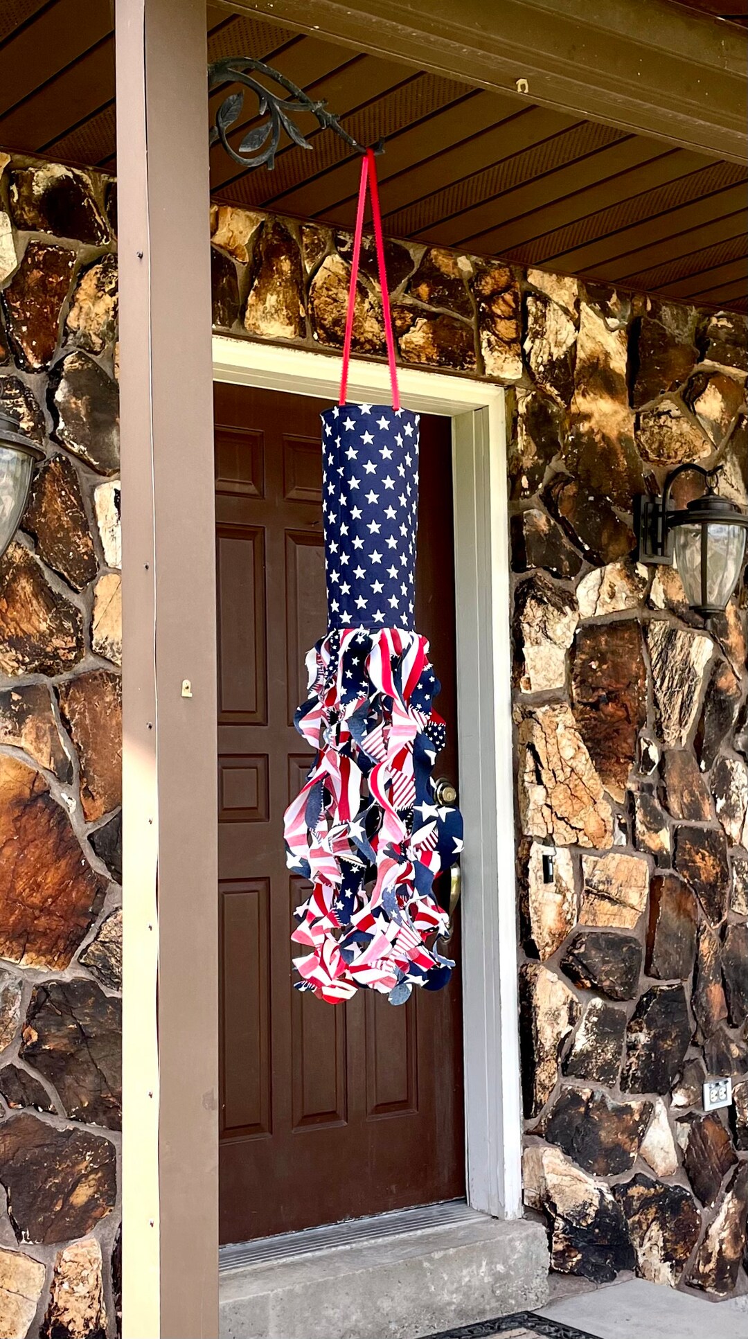Patriotic Windsock American Flag Red White Blue, Stars Stripes Door ...