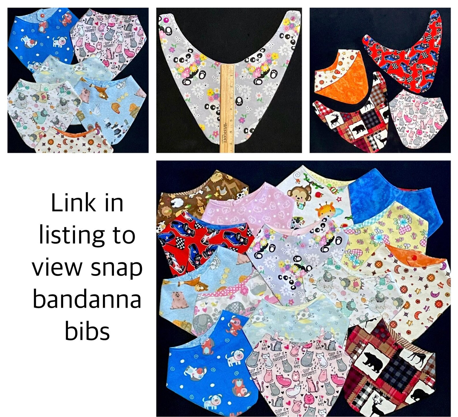 Baby Bibs Pull Over Stretch Neck Double Sided Flannel, Soft, Absorbable ...