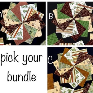 48 Western Rodeo Cowboy 7 Inch Square Quilt Blocks, Cotton, Green Brown ...