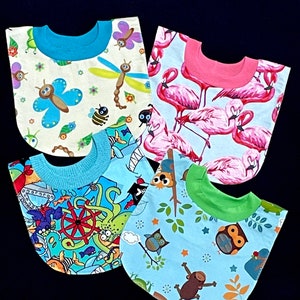 Baby Bibs Pull Over Stretch Neck Double Sided Flannel, Soft, Absorbable ...