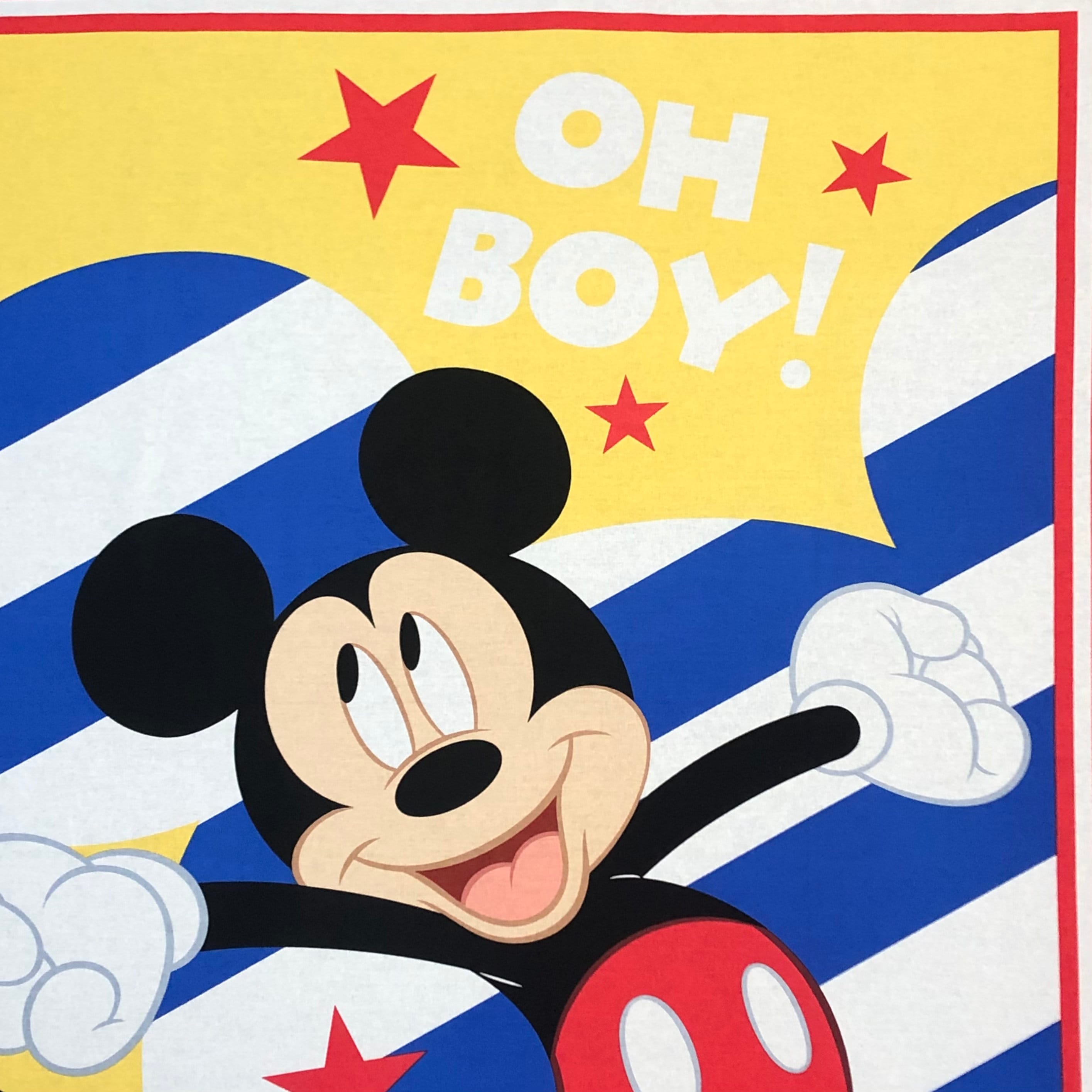 Mickey Mouse Boy baby quilt kit Oh Boy yellow blue red | Etsy