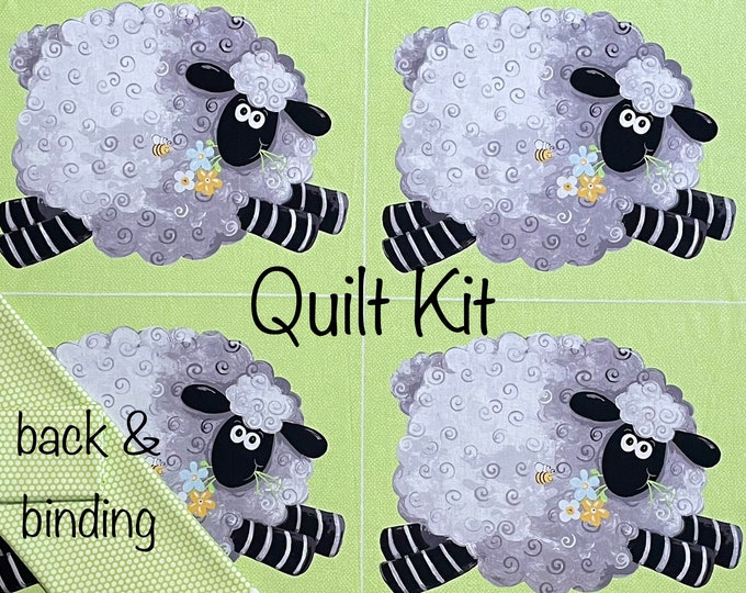 Susybee Green Lewe the Ewe Lamb Quilt Kit, 4 Sheep on Panel, Pillow ...