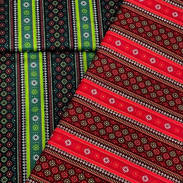 Red Green Fabric - Etsy