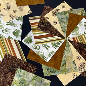 48 Western Rodeo Cowboy 7 Inch Square Quilt Blocks, Cotton, Green Brown ...