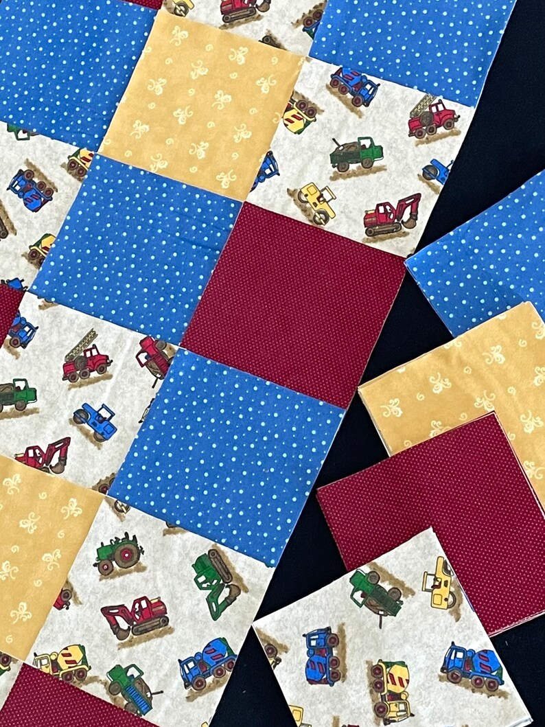 72 Equipment Construction RAG QUILT Kit 7 Square - Etsy