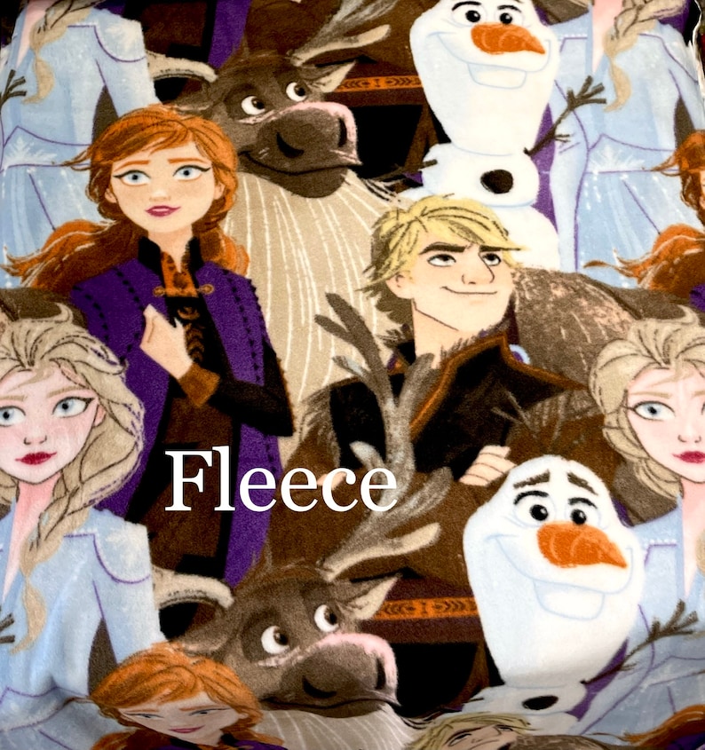 Frozen Elsa Anna Kristoff Olaf Stacked Fleece Fabric - Etsy