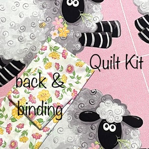Susybee Pink Lal the Lamb Quilt Kit, 4 Sheep on Panel, Pillow Panel, 36 ...