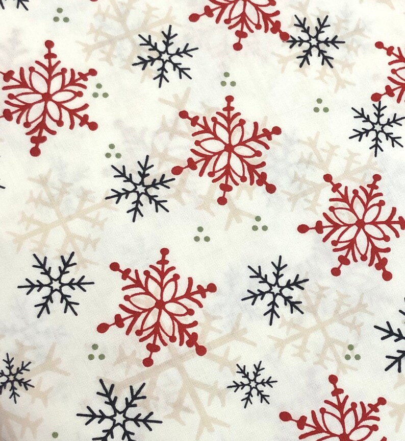 Timber Gnomies Snowflake FLANNEL Fabric by Henry Glass Red - Etsy