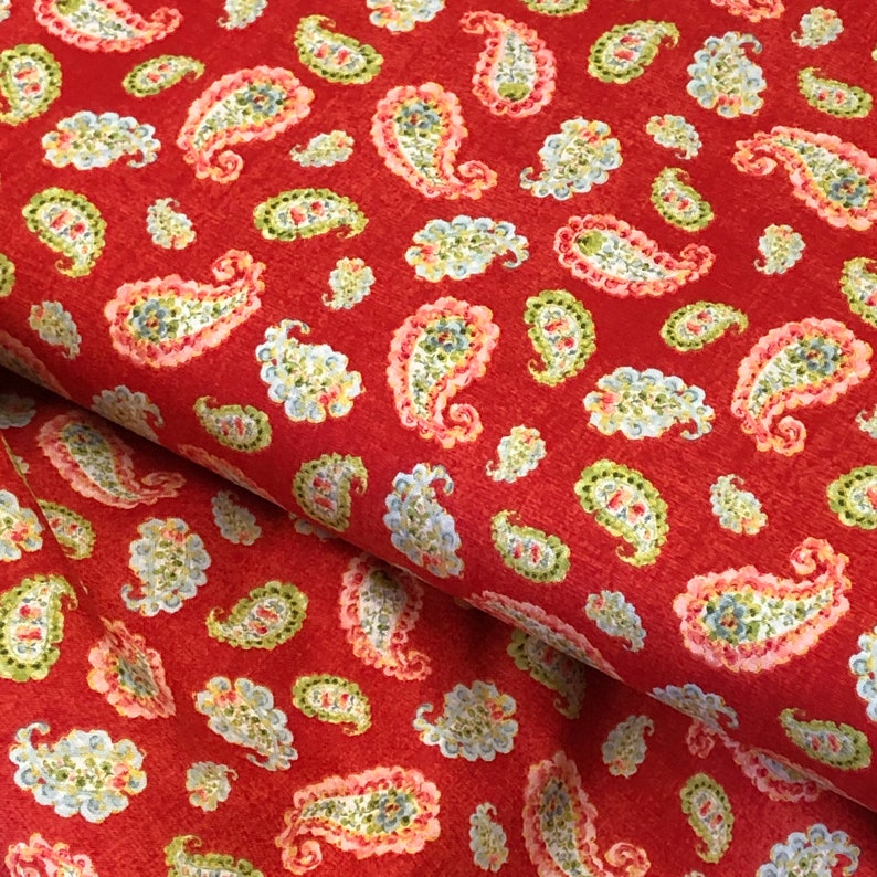Paisley Bandanna Handkerchief Fabric Cottonbrown Red Pink - Etsy