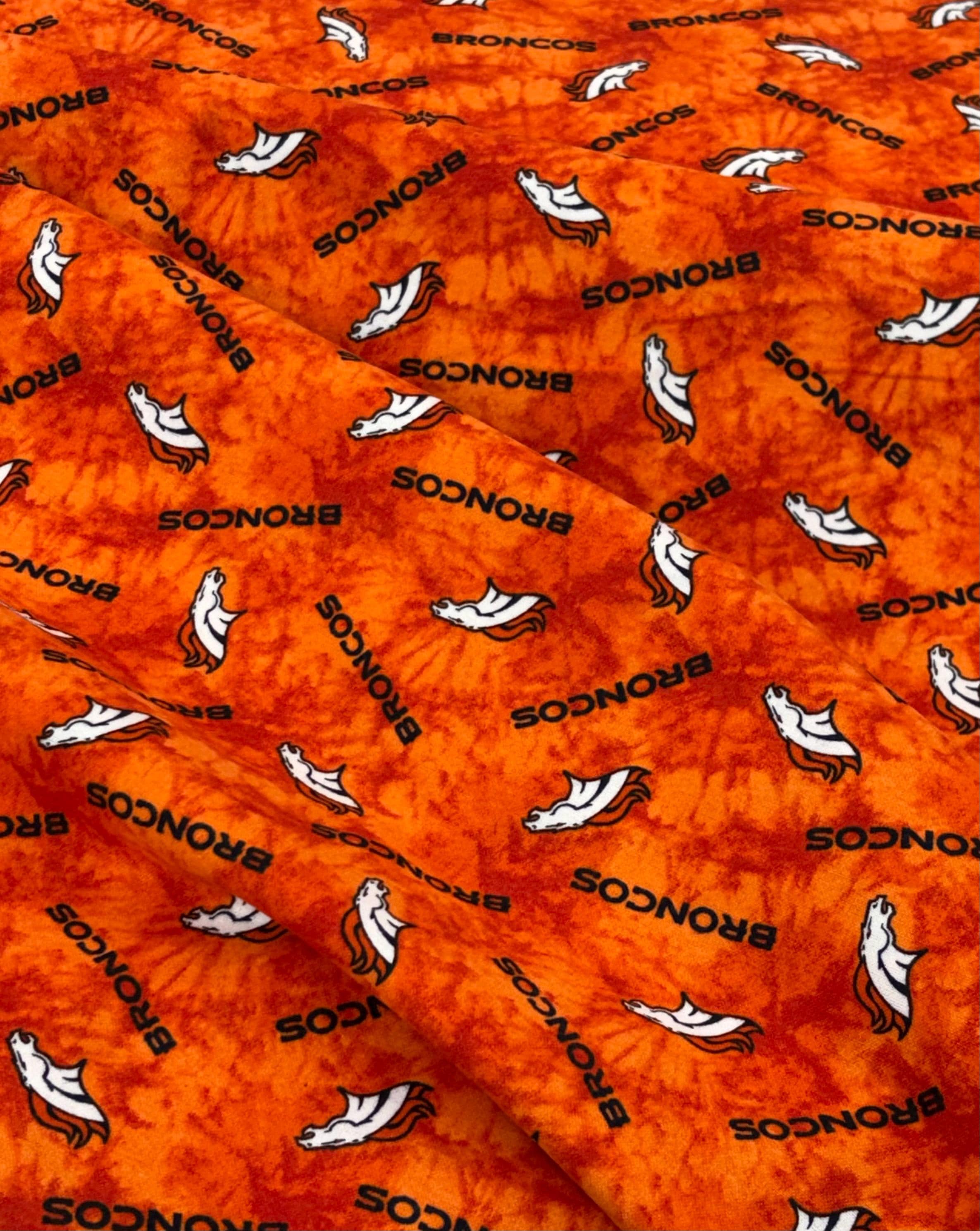 Denver Broncos Cotton Tie Dye Flannel Fabric - 1/2 Yard or 1 Yard, All ...