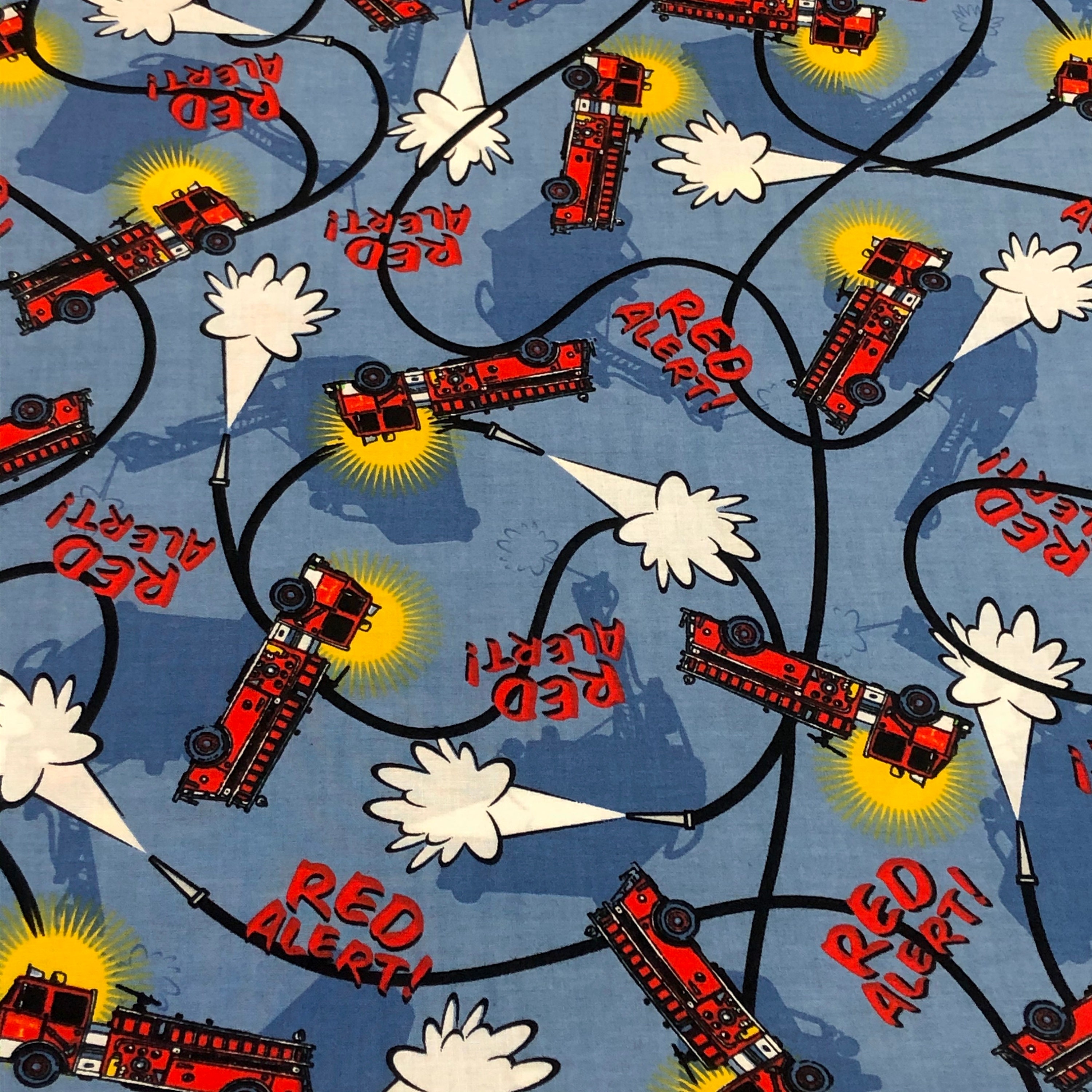 Red Alert Fire Trucks fireman fire fighter yellow blue red | Etsy