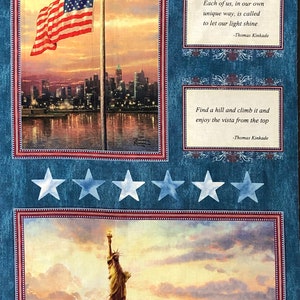 America Flag, Statue of Liberty Patriotic Panel, 4th of July, Stars ...