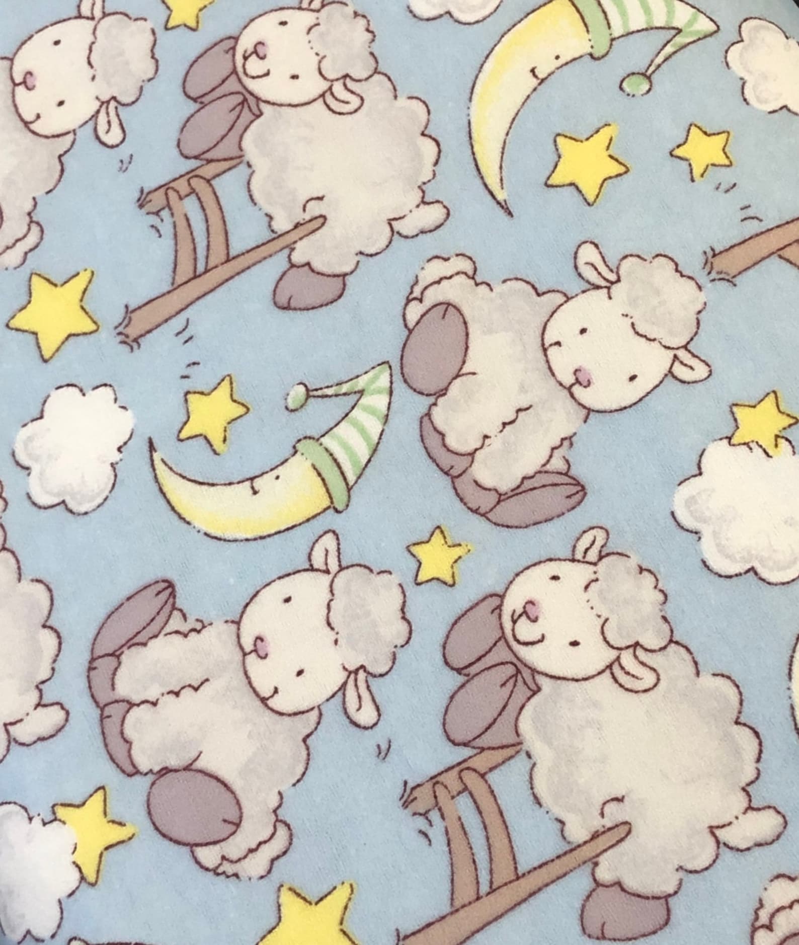 Sheep Bedtime Flannel Moon Clouds Star Coordinate Lambs - Etsy
